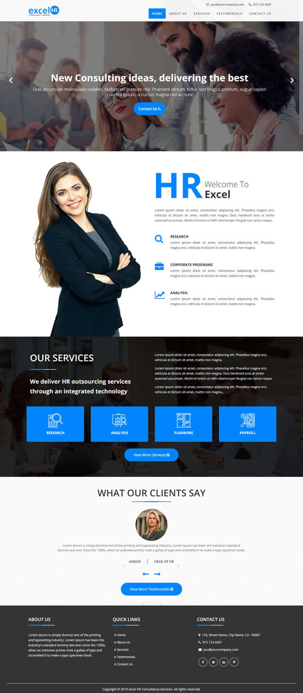 Prebuilt HR Consultancy Website Design from $39/mo. | Lease A Website