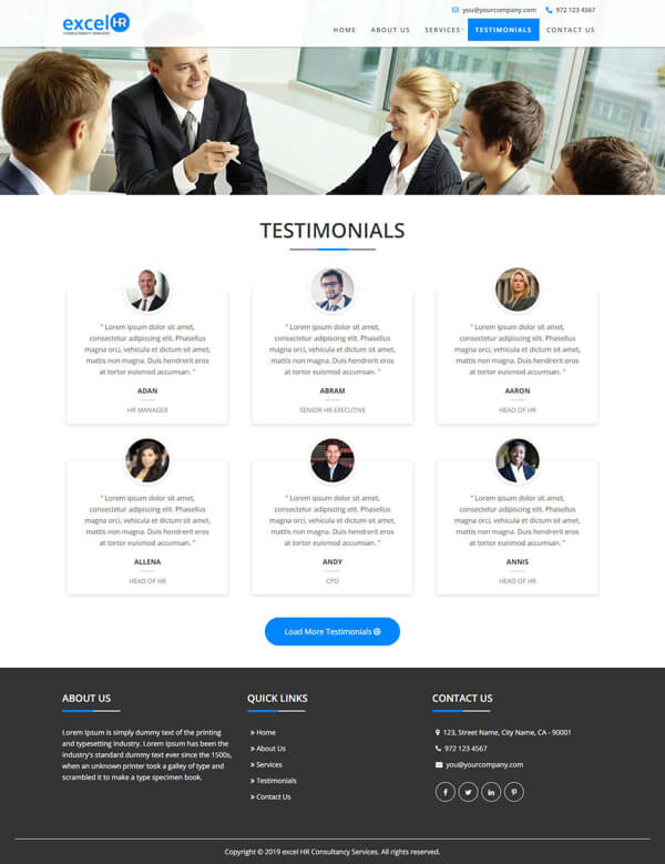 Prebuilt HR Consultancy Website Design from $39/mo. | Lease A Website