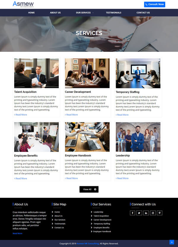 Best Readymade Human Resources Website Design from $39/mo. | Lease A ...